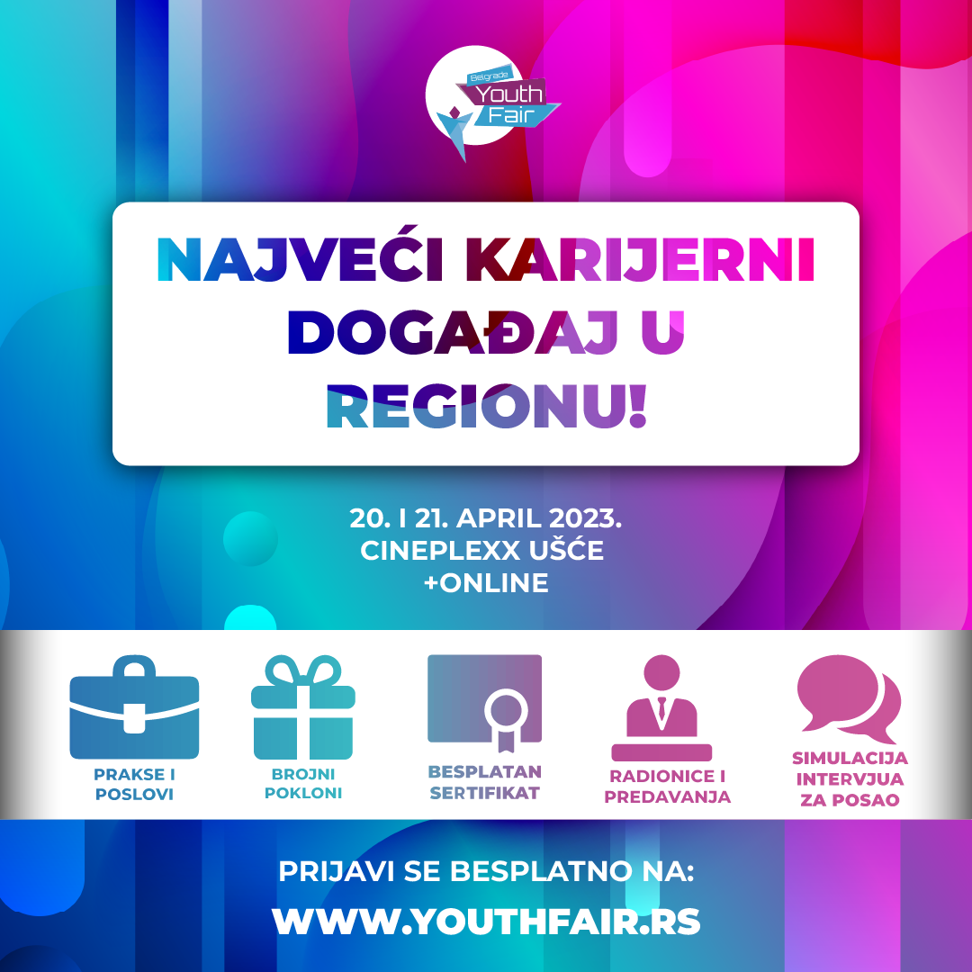 BELGRADE YOUTH FAIR 2023 – 20. I 21. APRILA – DOGAĐAJ ZA MLADE U ...
